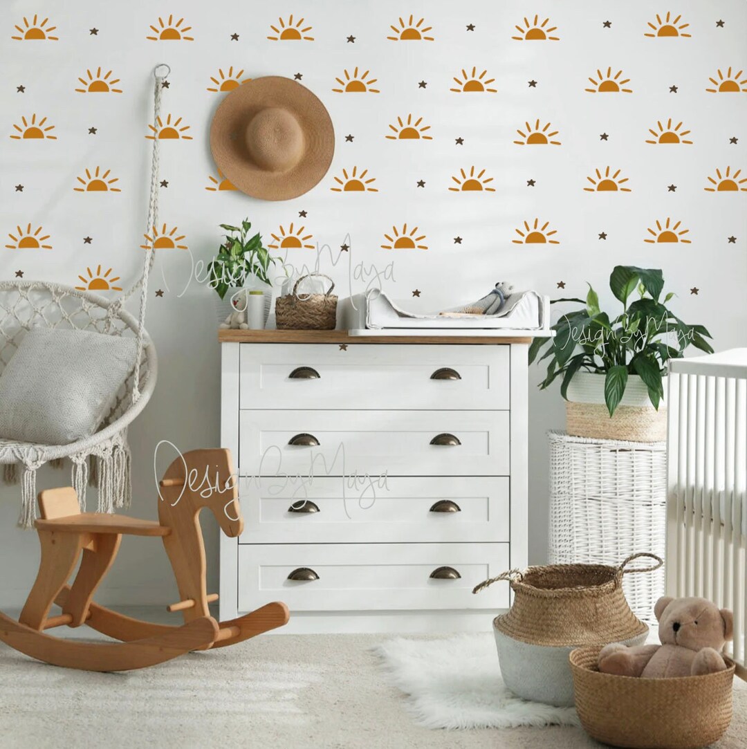 Boho Half Sun Decals, Half Sun Design, Southern Design Abstract Shape ...