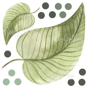 Giant Green Leaves Stickers Botanical Print Green Leaf Decal - Etsy