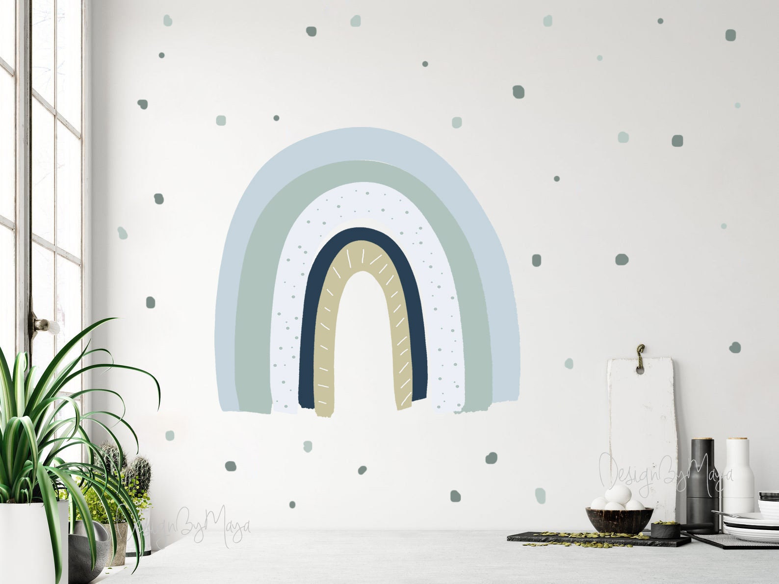 Giant Rainbow Decal kids Wall Decal Rainbow DecorChildren | Etsy