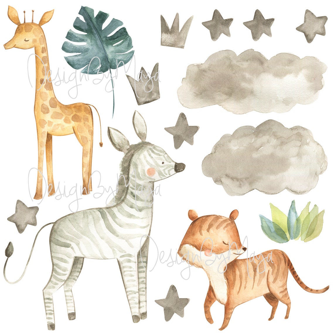 Safari decals Fabric Decal safari nursery Wall stickers room | Etsy