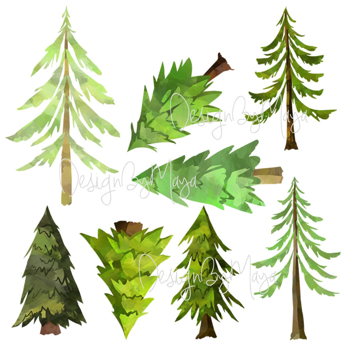 Pine tree decor Trees wall decals tree vinyl Room decal | Etsy