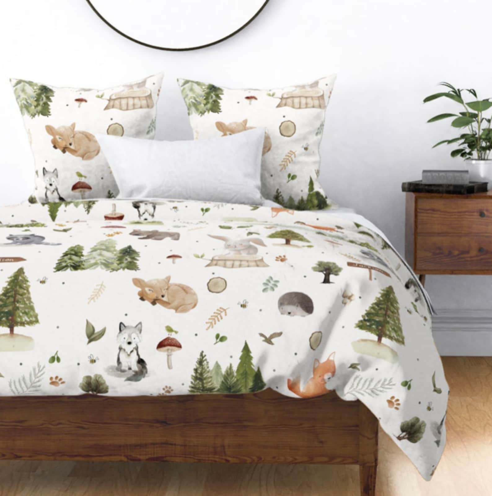 National Park Comforter: Woodland Animals, Camping Bedding - Etsy