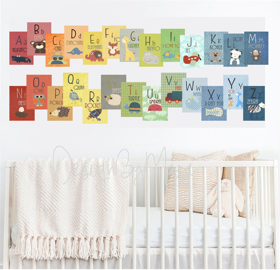 Alphabet Cards A to Z Animal Alphabet Flash Card Nursery - Etsy