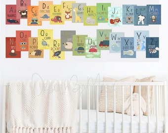 Alphabet Cards A to Z Animal Alphabet Flash Card Nursery | Etsy