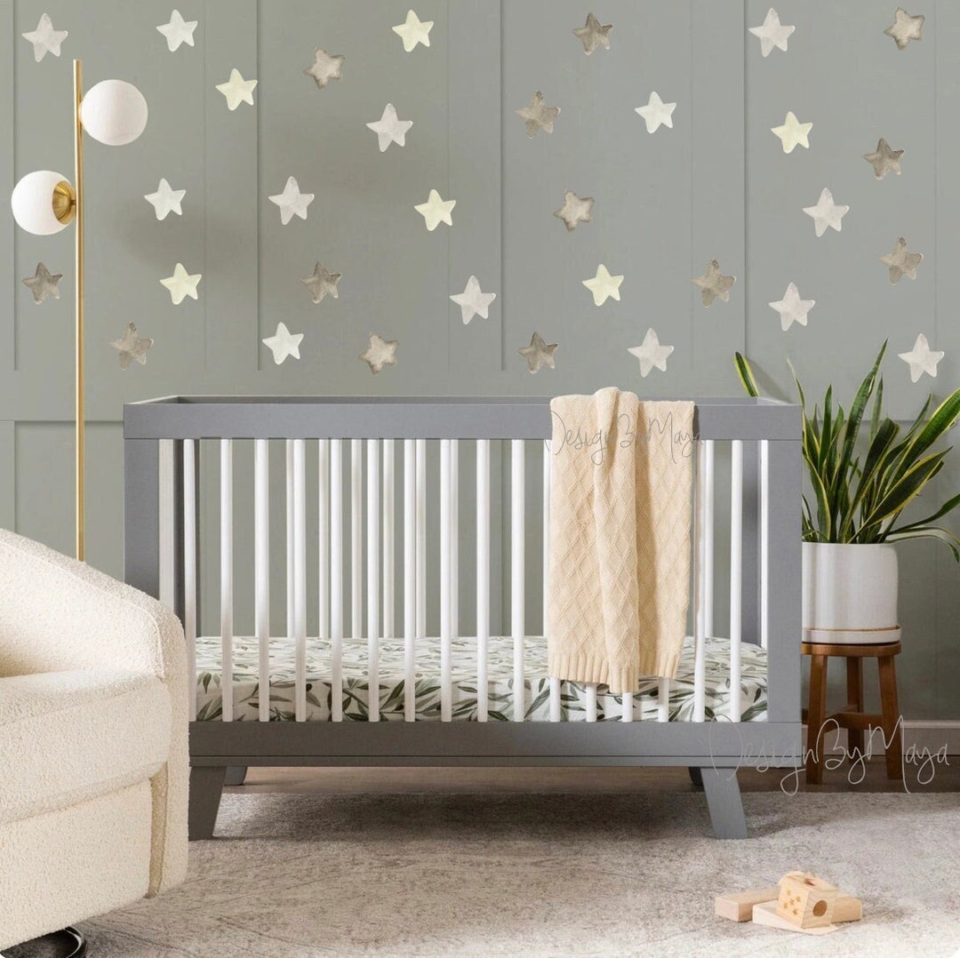 Stars Nursery Decal Baby Decor Watercolor Stars Nursery Art Watercolor ...