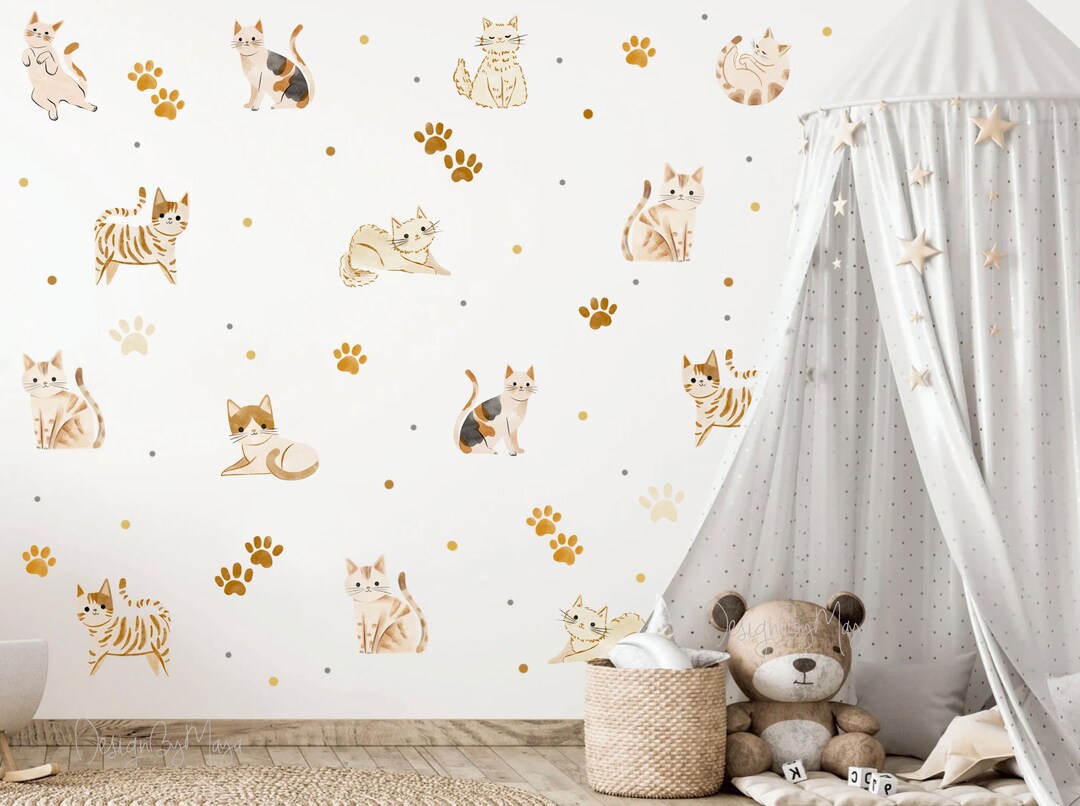 Cats Decals, Cats Wall Decor, Nursery Wall Decals, Dogs Decals, Baby ...