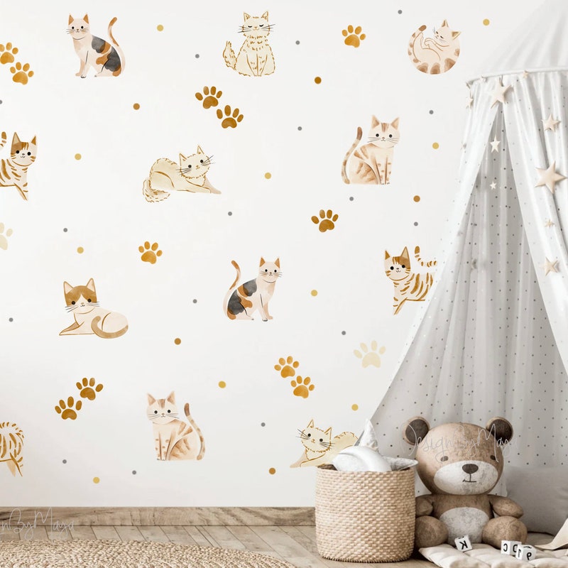 Cat Wall Decals - Etsy