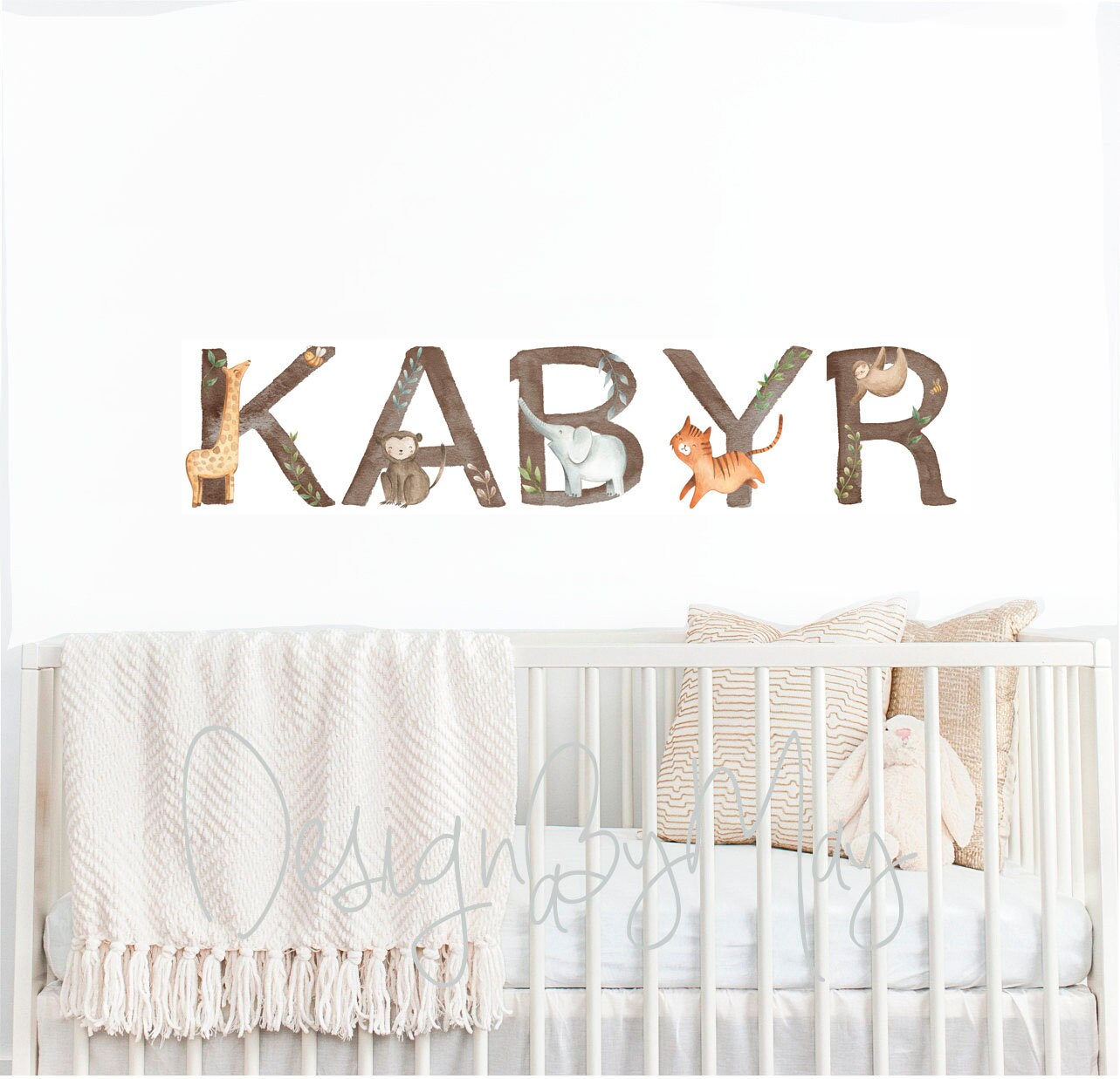 Personalized Baby Decals Baby Name Decor Nursery Safari | Etsy