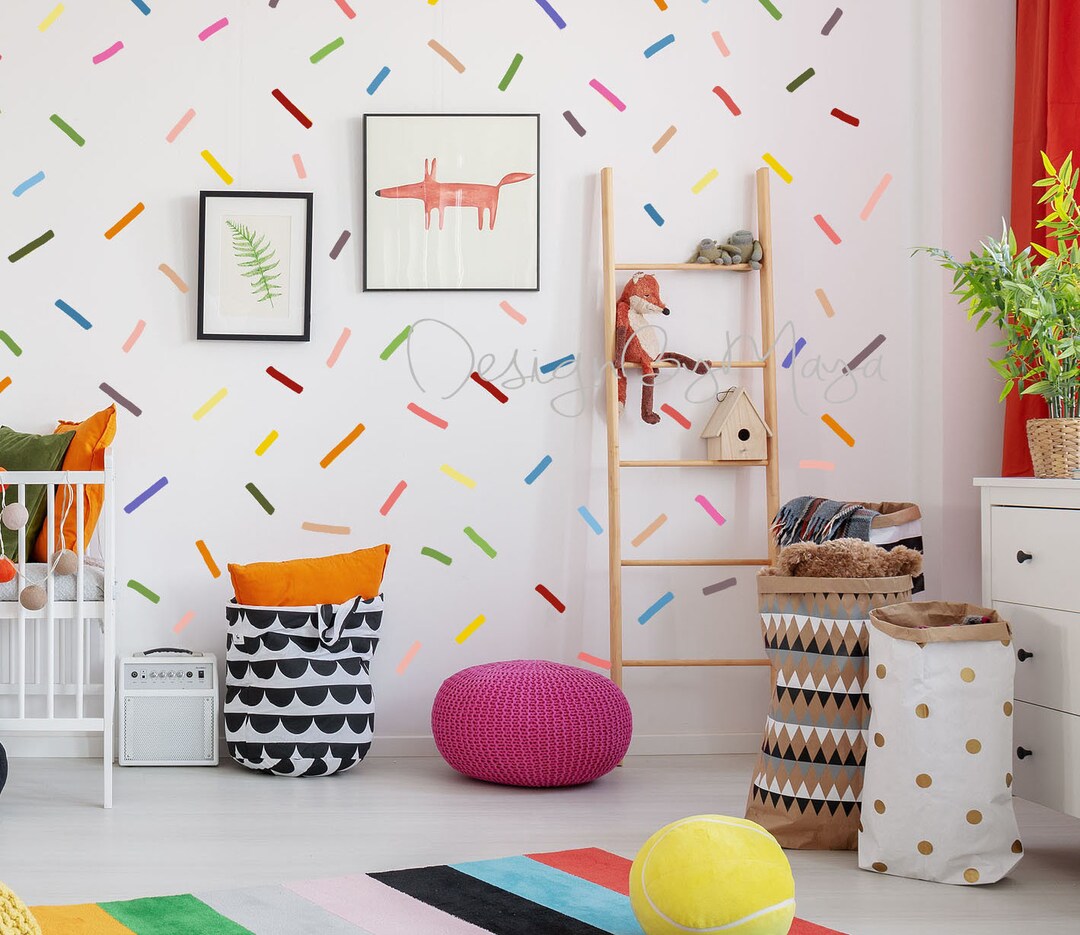 Confetti Sprinkle Wall Decals: Modern Rainbow Kids Room Decor - Etsy