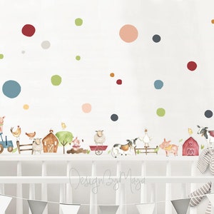 Farm Animals Watercolor Nursery Art Wall Art Pig Cow Horse | Etsy