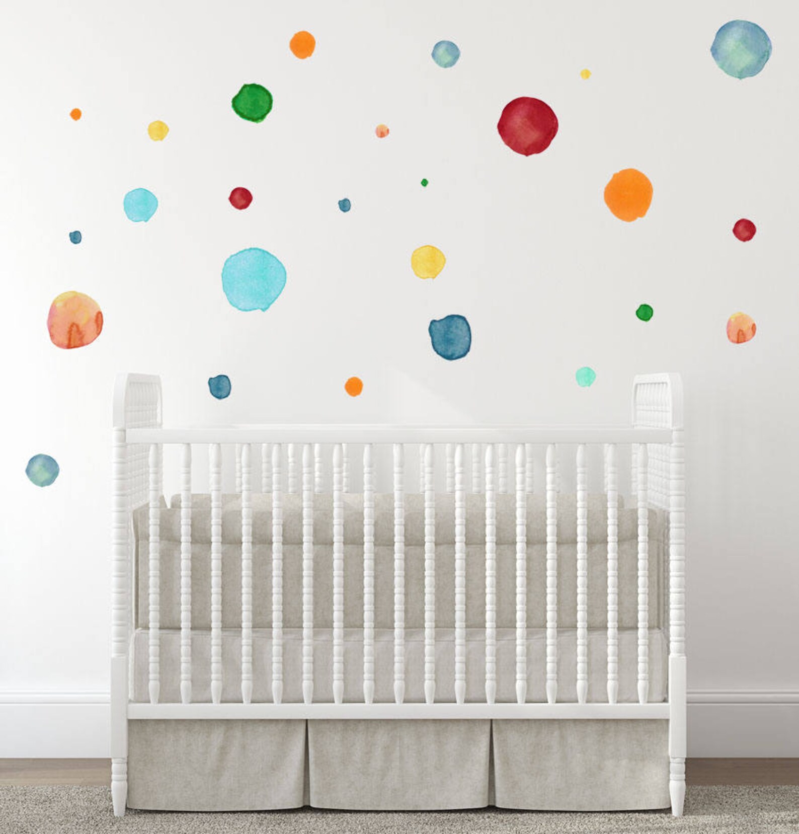 Baby Nursery Wall Decals Rainbow Polka dots Baby Nursery | Etsy
