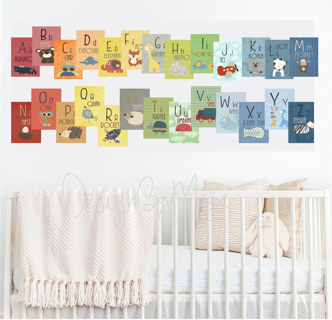 Animal Alphabet Cards: A to Z Nursery Wall Decor - Etsy UK