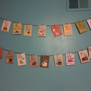 Alphabet Cards, A to Z, Animal Alphabet Card Set, Nursery Wall Cards ...