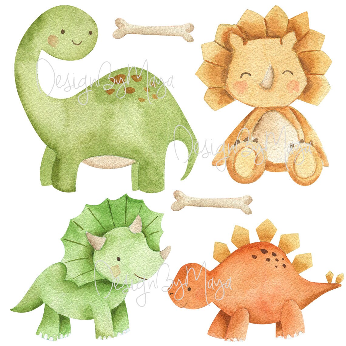 Dino nursery Dinosaur Watercolor Nursery decals Baby room | Etsy