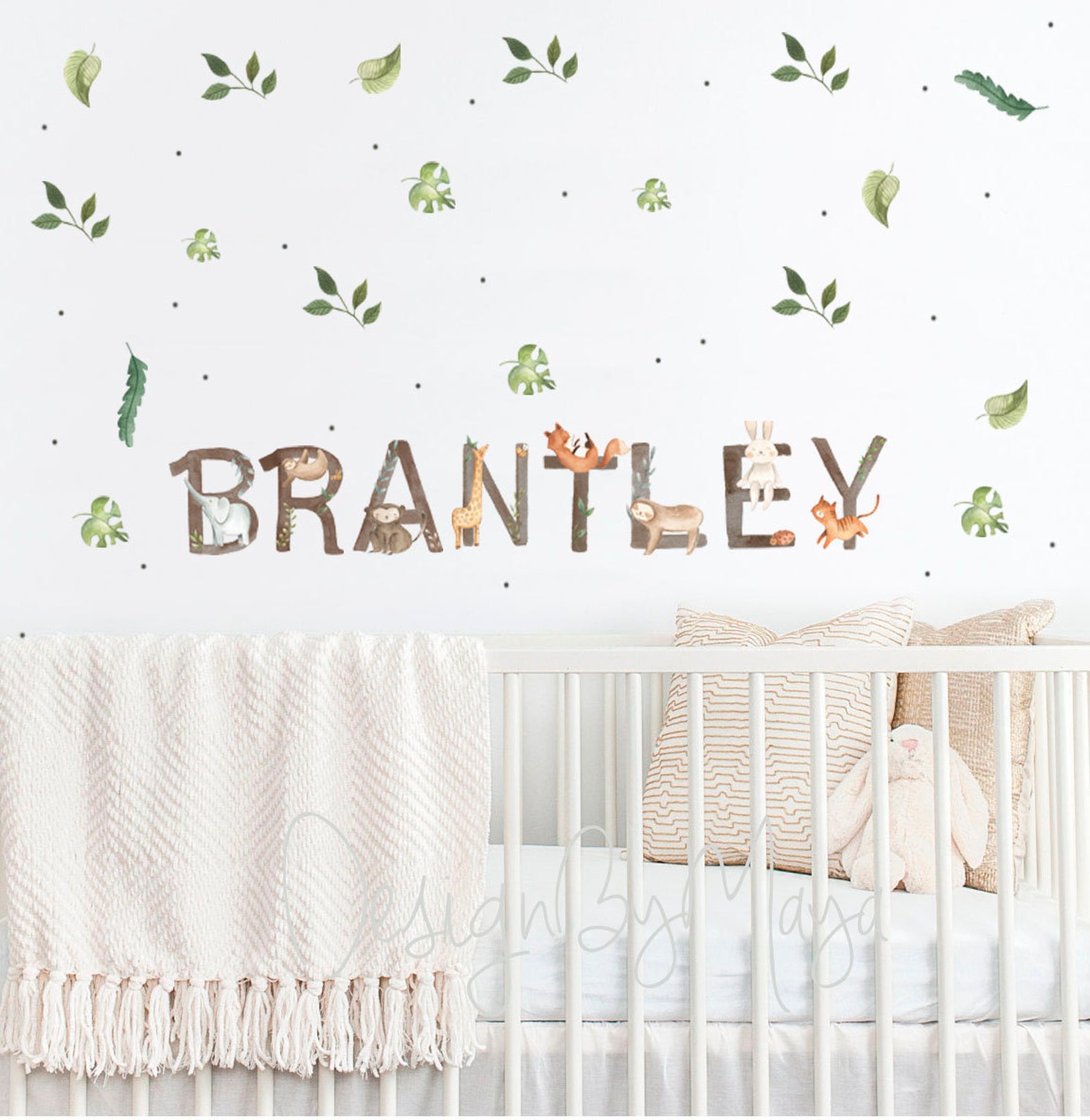 Personalized Baby Decals Baby Name Decor Nursery Safari | Etsy