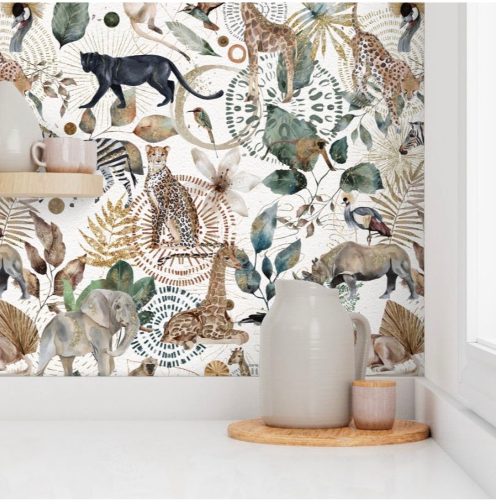 Clementine Wallpaper, Citrus Wall Mural, Boho Nursery Decor - Etsy
