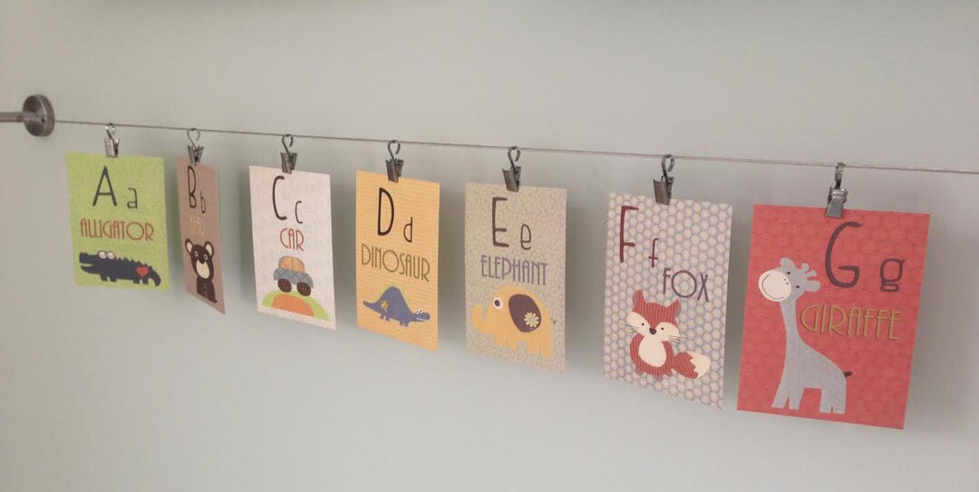 Animal Alphabet Flash Cards: A to Z Nursery Wall Art - Etsy