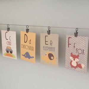 Alphabet Cards, A to Z Animal Alphabet Flash Card, Nursery Wall Art ...