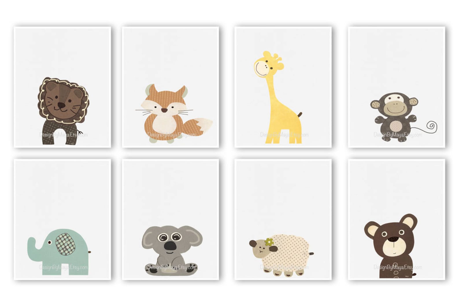 Gender Neutral Nursery Decor Baby Animal Prints Safari | Etsy