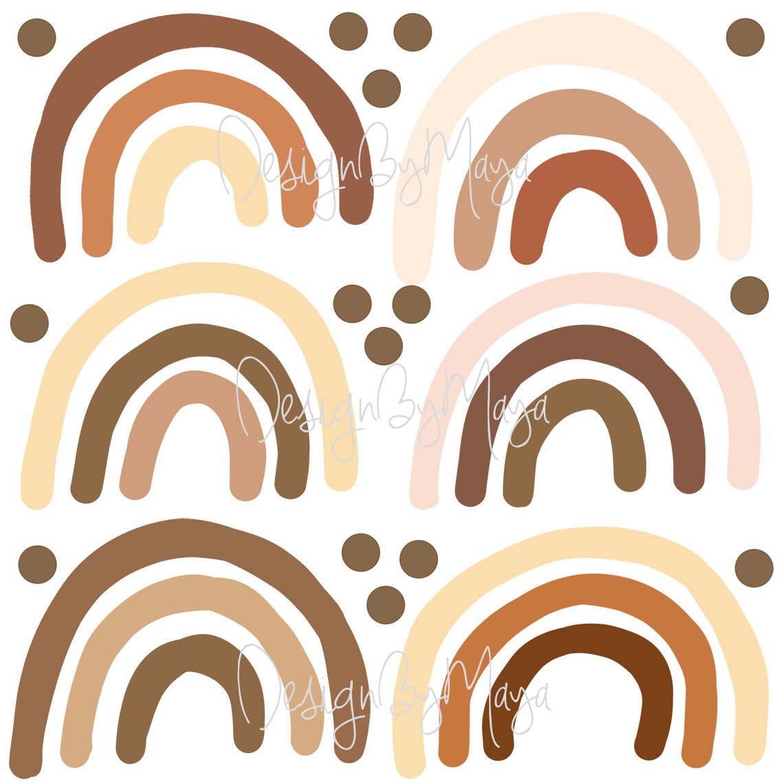 Earth tones rainbows Retro rainbow Decals Watercolor Rainbow | Etsy