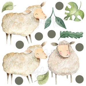 Sheep Wall Decals, Sheep Stickers, Lamb, Baby Nursery Wall Decal, Sheep ...