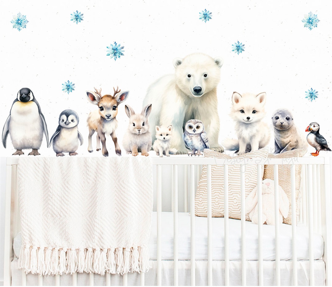 Arctic Animals Nursery Wall Decal: Modern Baby Room Decor - Etsy