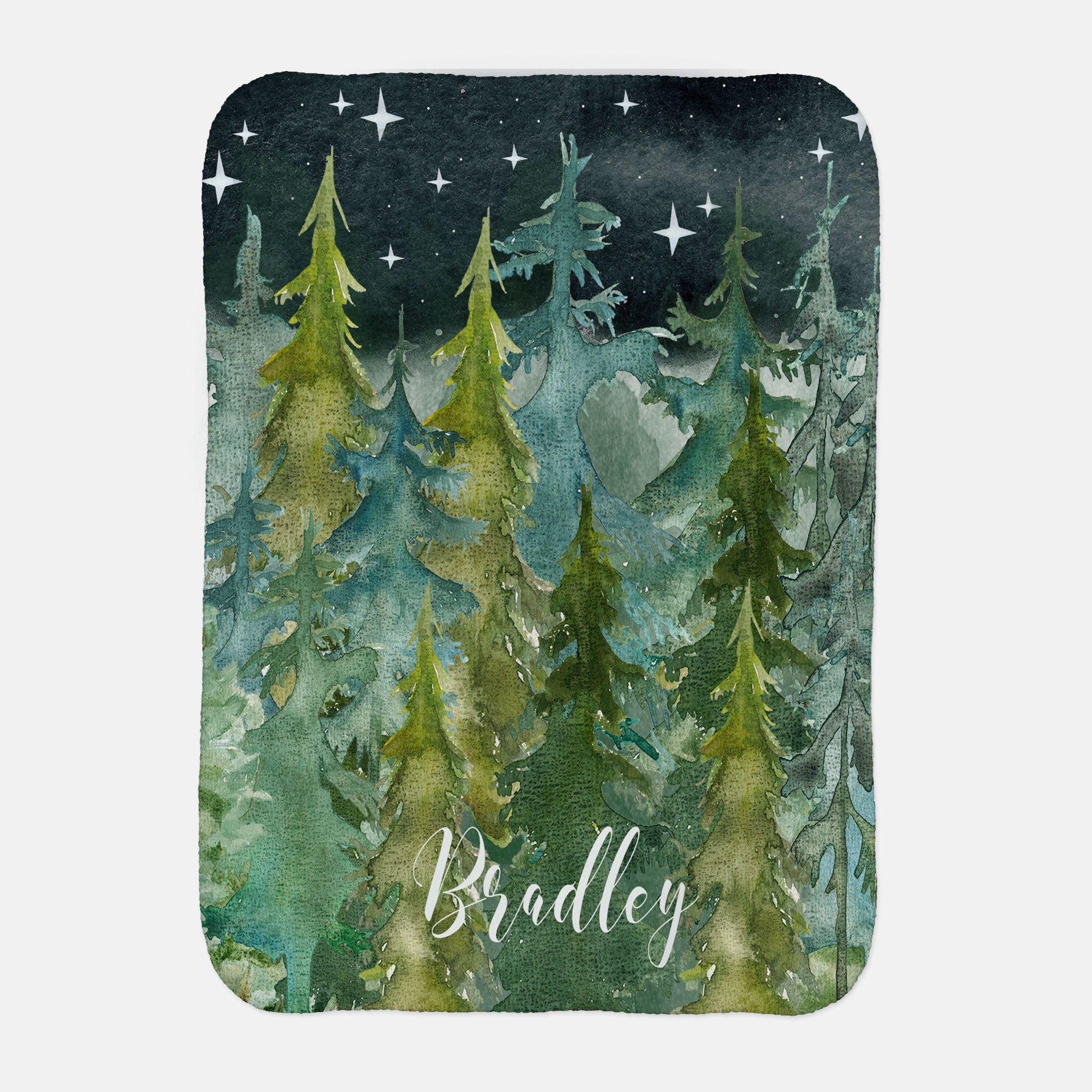 Pine Tree Baby Blanket Forest Nursery Bedding Green Forest | Etsy