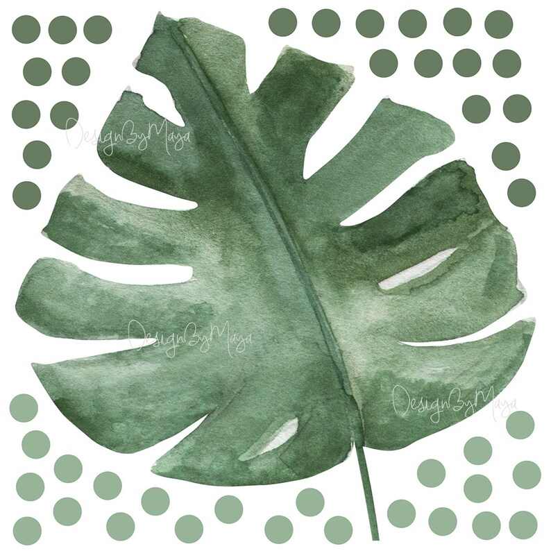 Giant Green Leaves Stickers Botanical Print Green Leaf Decal - Etsy