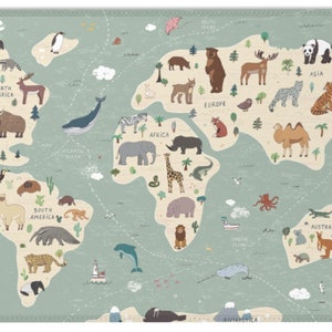 World Map Rug Play Rug Play Mat Nursery Rug Kids Rug Kids | Etsy