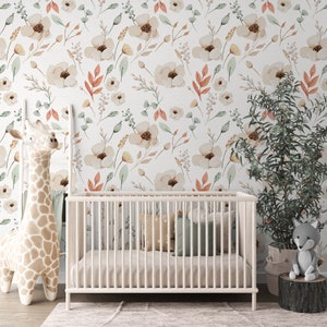 Vintage Baby Nursery Wallpaper, Boho Style Vintage Nursery Farmhouse ...