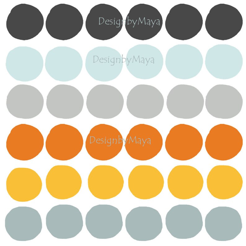 Vinyl Stickers Polka Dots Wall Decals Teal Coral Polka - Etsy