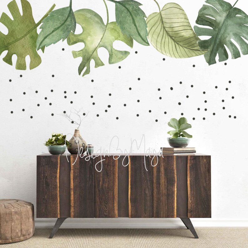 Giant Green Leaves Stickers Botanical Print Green Leaf Decal - Etsy
