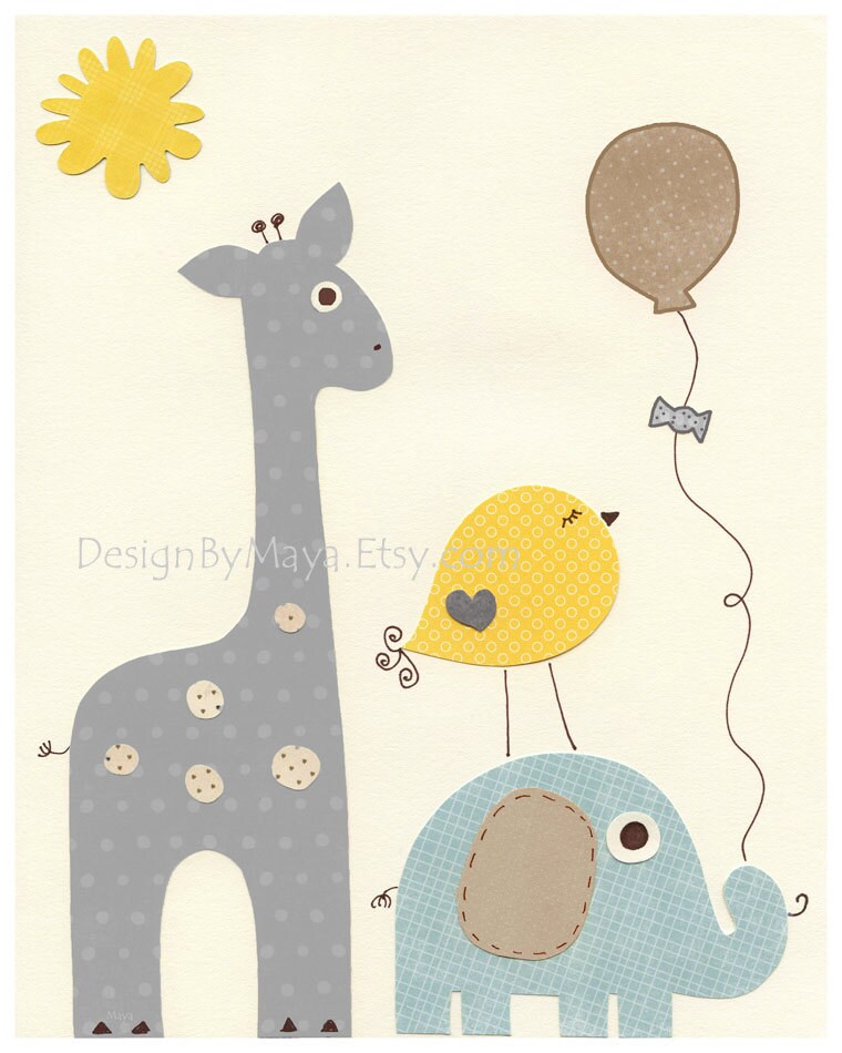 Kids Wall Art Nursery Decor Baby Boy Room Art Set of 2 | Etsy