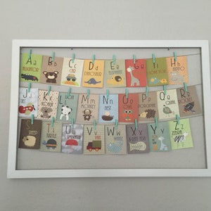 Alphabet Cards, A to Z, Animal Alphabet Card Set, Nursery Wall Cards ...