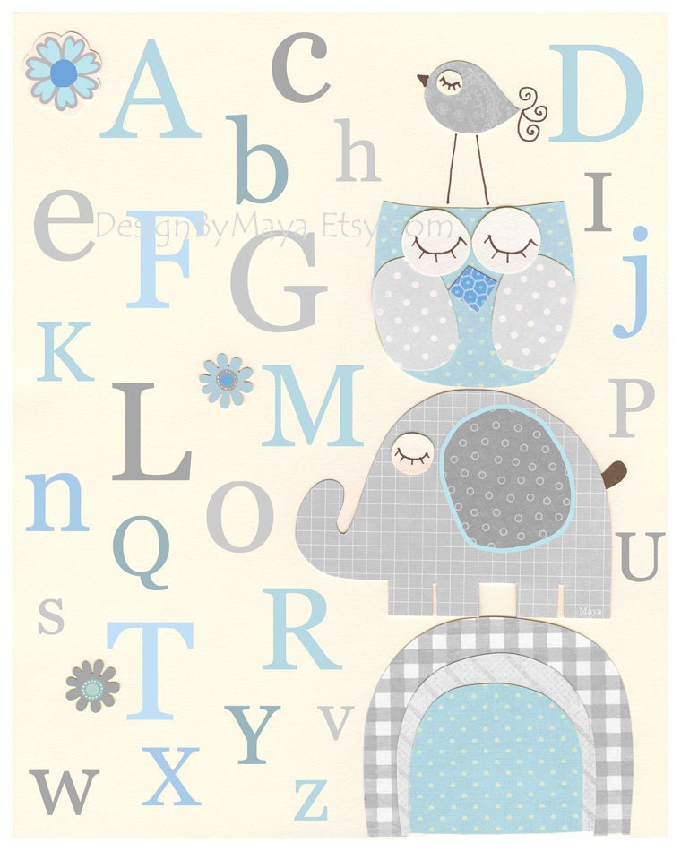 Cute Baby Owls for Sweet Baby Boy Nursery Wall Decor With - Etsy