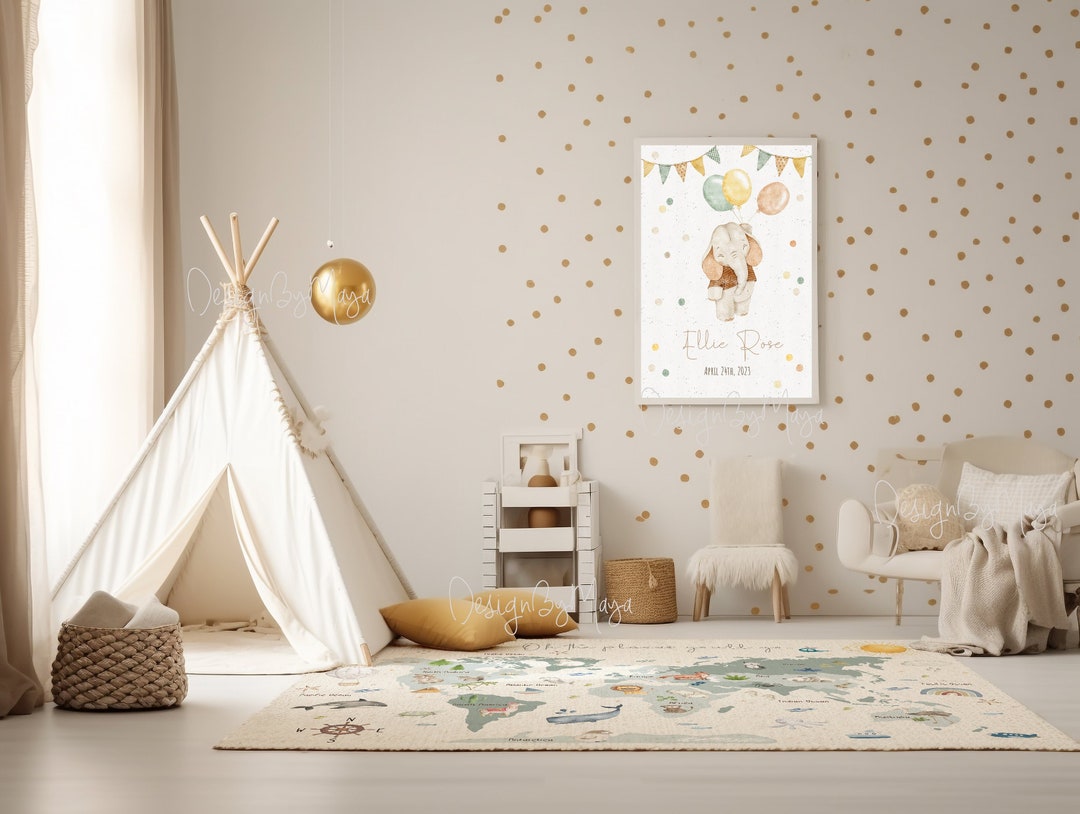 World Map Rug, Play Rug, Play Mat, Nursery Rug, Kids Rug, Kids Room Rug ...