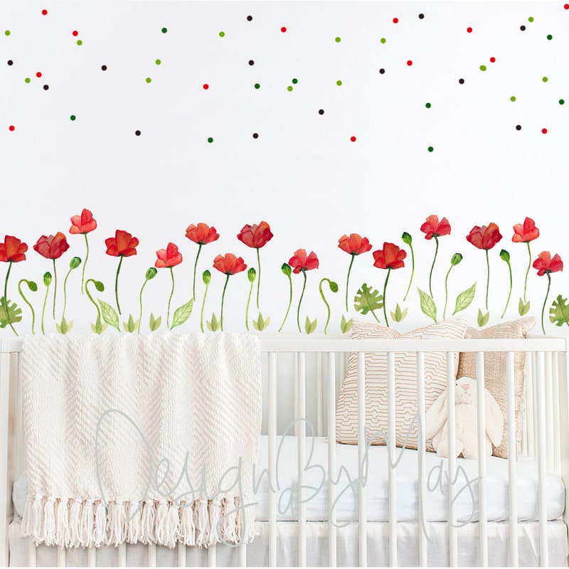 Poppy Flower Wall Decal - Etsy