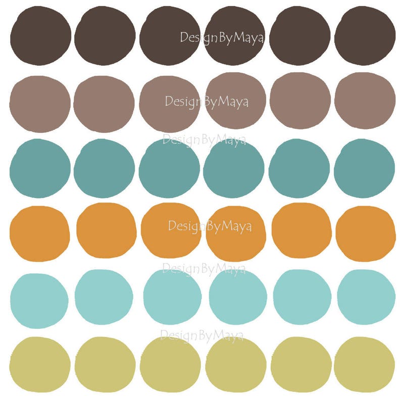 Vinyl Stickers Polka Dots Wall Decals Teal Coral Polka - Etsy