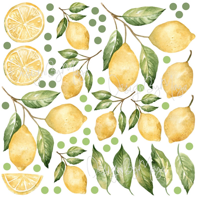 Fabric Citrus Decals Lemons Murals Southern Decor Boho Wall | Etsy