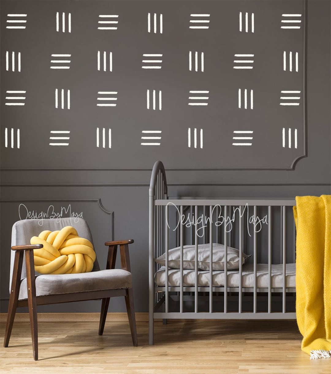 Modern Wall Decal, Line Stickers, Lines Fabric Decals, Scandinavian Art ...