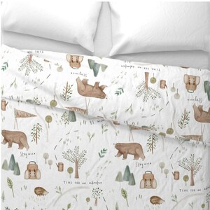 National Park Comforter: Woodland Animals, Camping Bedding - Etsy