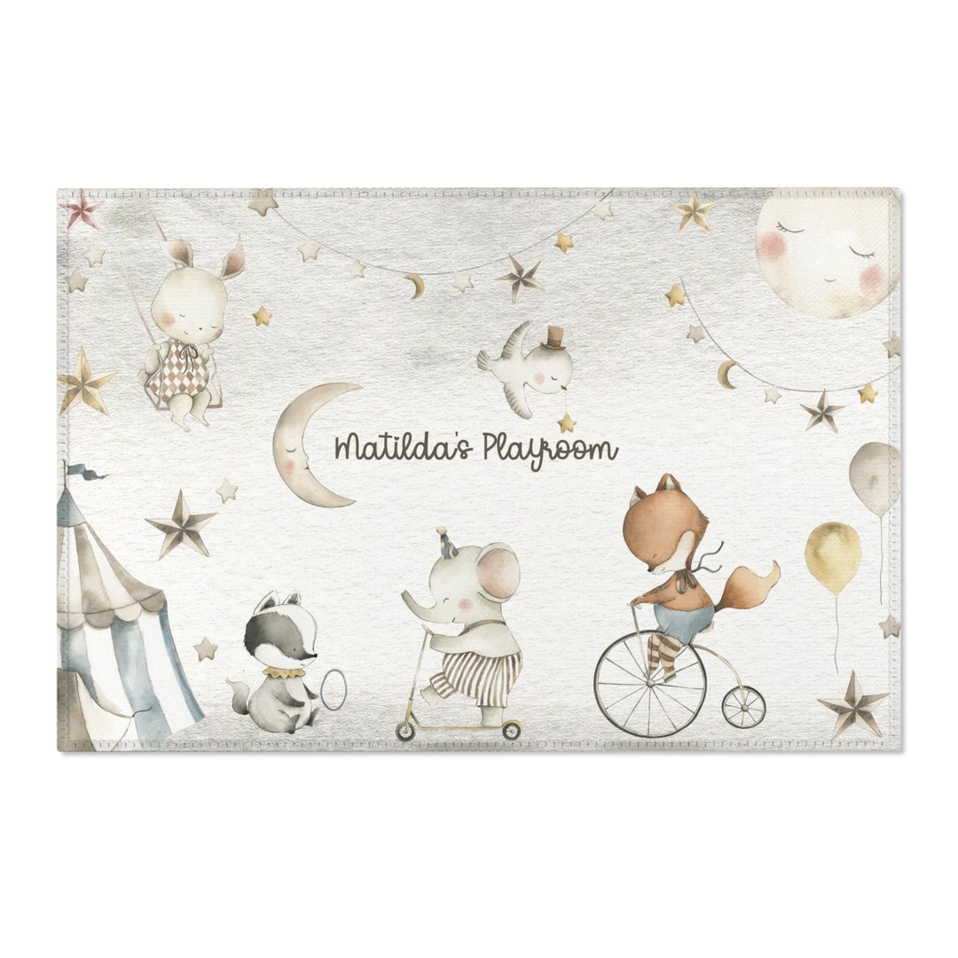 Woodland Circus Rug, Cute Play Rug, Play Mat, Nursery Rug, Kids Rug ...