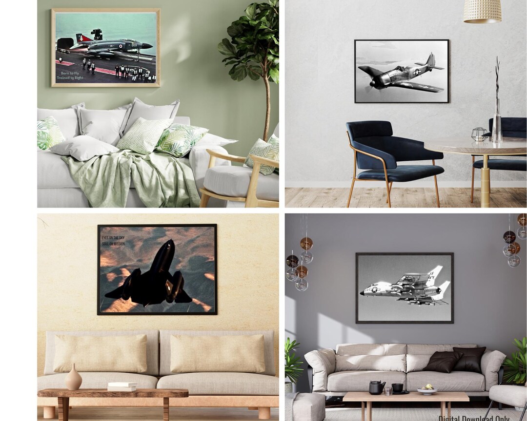 Legends of the Sky Collection | Vintage Fighter Aircraft Poster Set ...