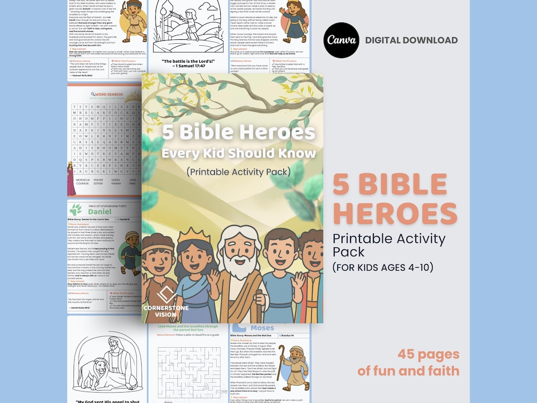 Sunday School Bible Activity Pages for Kids Bible Stories Printable ...