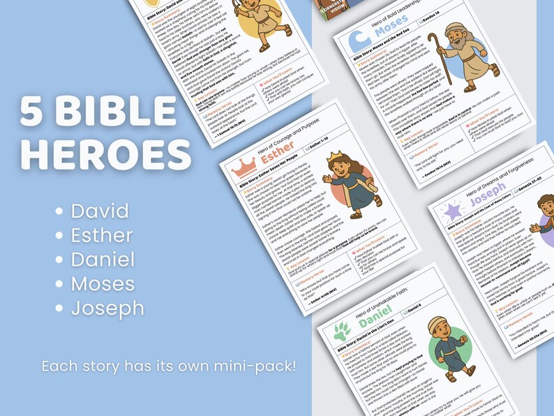 Sunday School Bible Activity Pages for Kids Bible Stories Printable ...