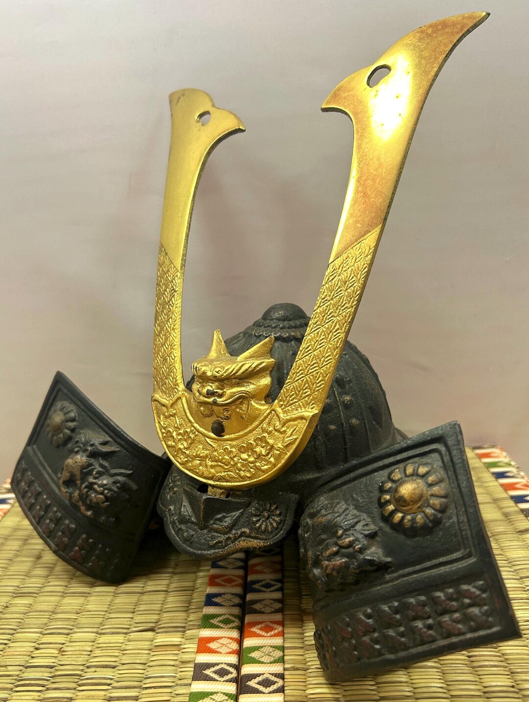 Genji Samurai Kabuto Helmet With Horns – Traditional Japanese Warrior ...