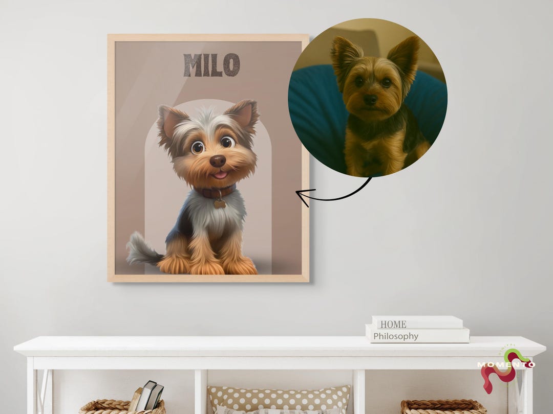 Custom Pixar Style Pet Portrait • Personalized Digital Cartoon Dog or ...