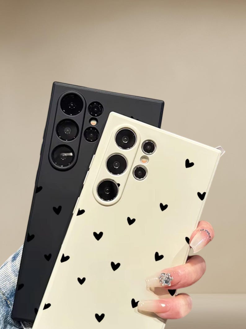Cute Black Hearts Phone Case for Samsung Galaxy - Etsy Australia
