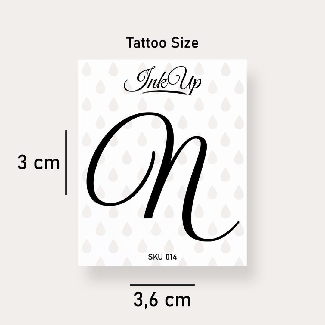 Letter N Initial Tattoo | 2-week Tattoo | Semi-permanent Tattoo ...