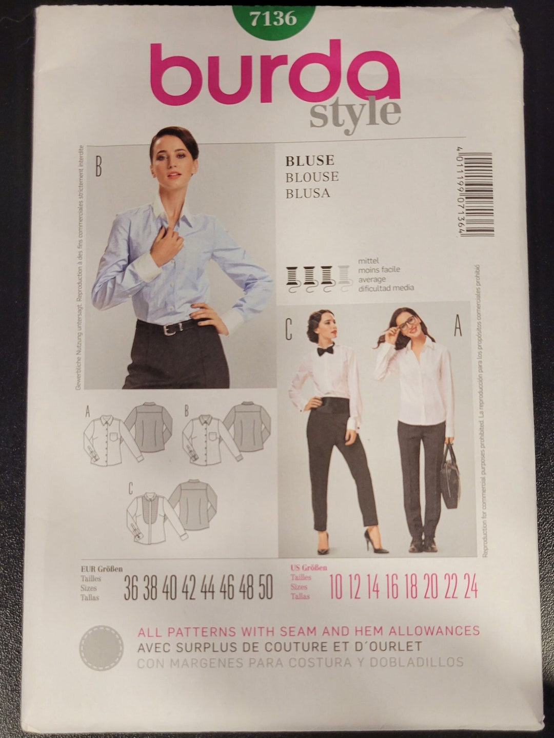 Burda 7136 Sewing Pattern UNCUT Sizes 10-24 - Etsy